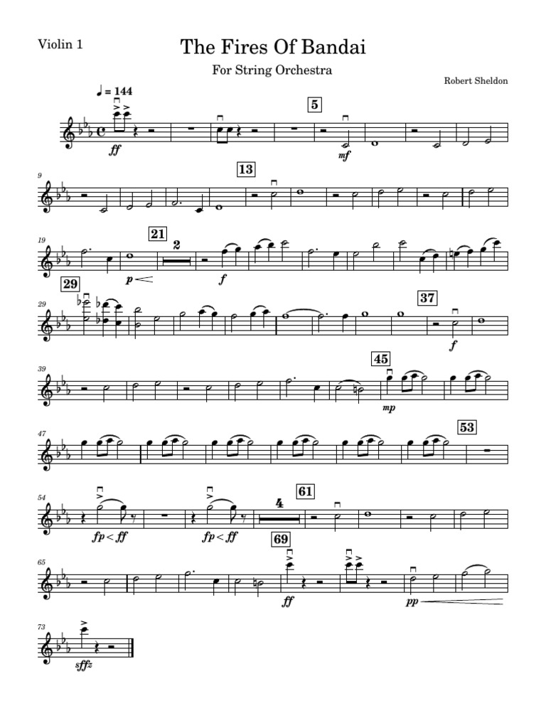 String Orchestra Score: Fires of Bandai | PDF | String Instruments | Classical Music