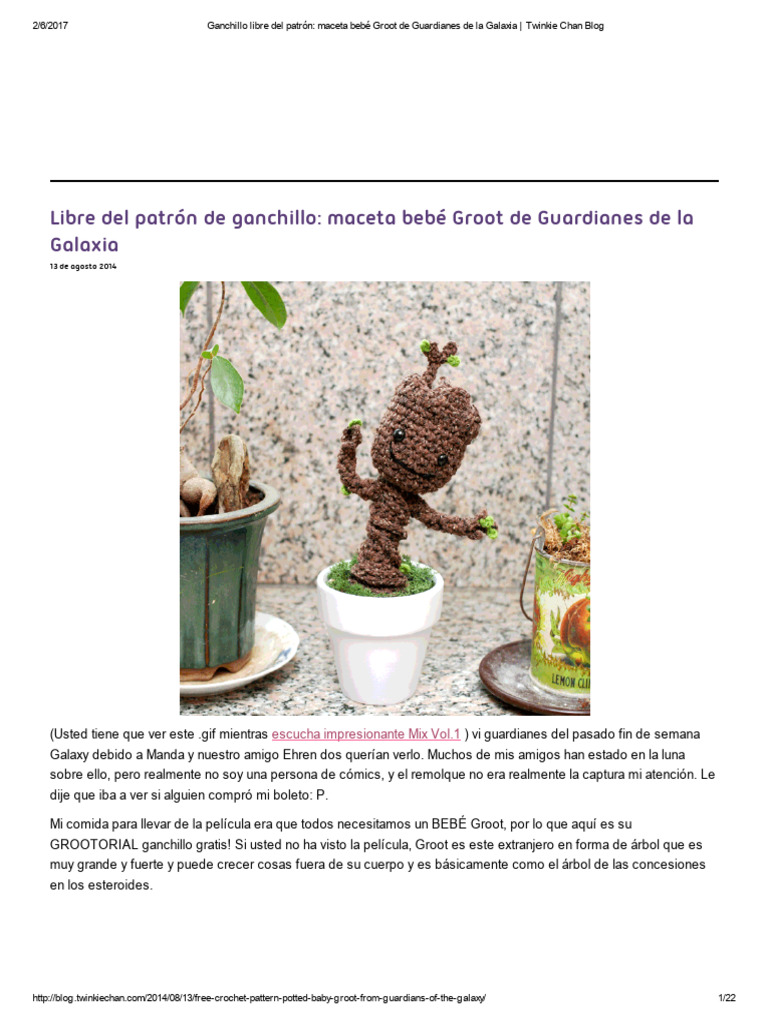 Baby Groot-1 | PDF | Amigurumi | Tejer