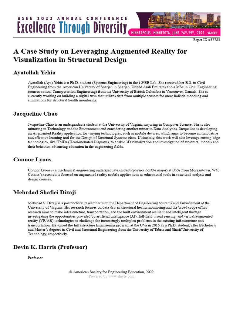 A Case Study On Leveraging Augmented Reality For Visualization in Structural Design | PDF ...