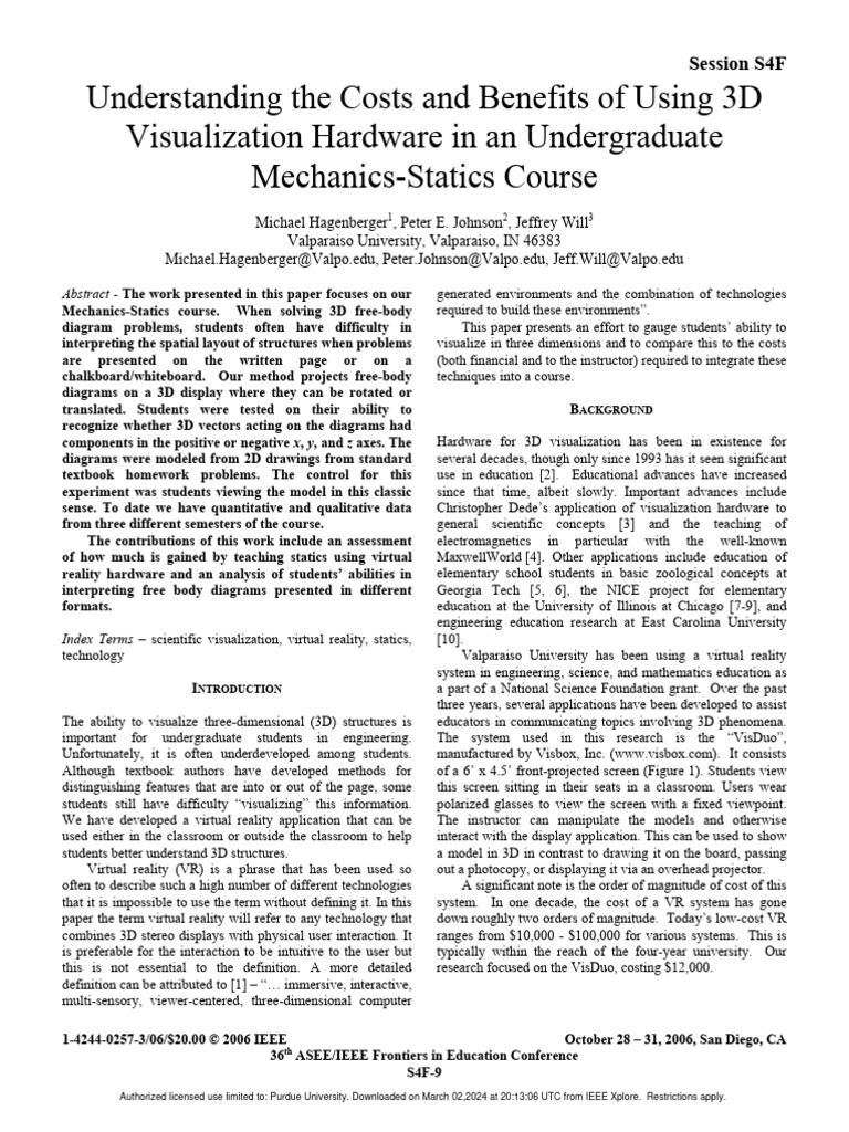 Understanding The Costs and Benefits of Using 3D Visualization Hardware ...