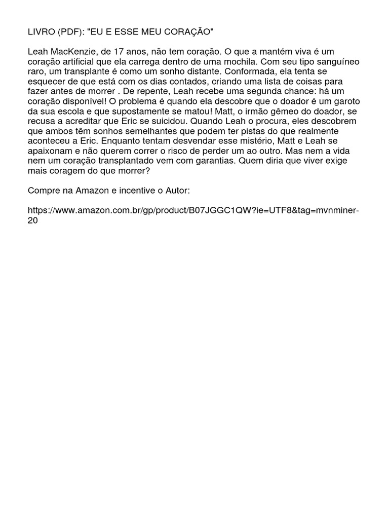 Eu e Esse Meu Coração: PDF Completo | PDF