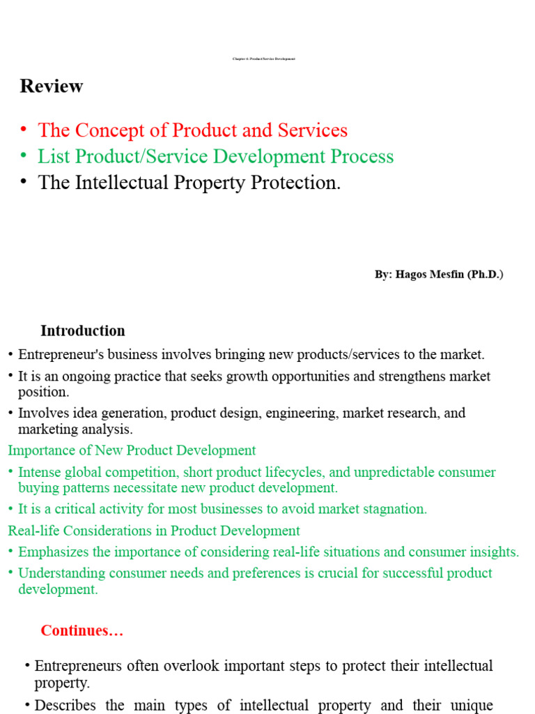 Chapter 4 Product and Service Development | PDF | Patent | Intellectual ...
