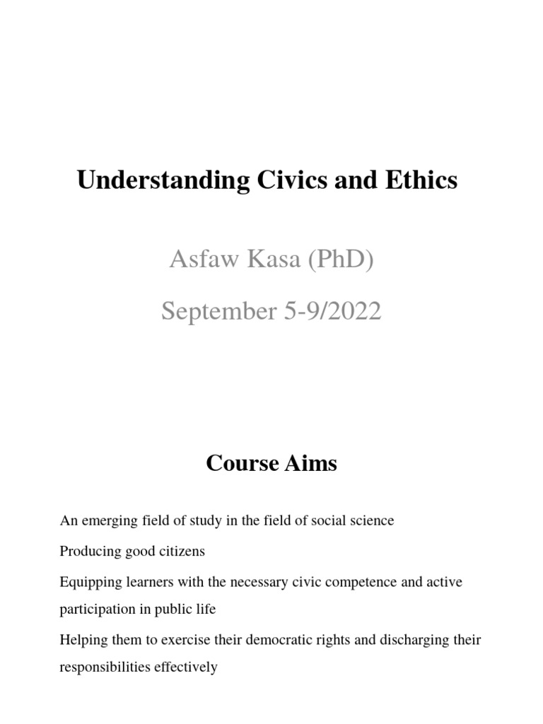 Civics and Ethics: Building Responsible Citizens | PDF | Utilitarianism ...