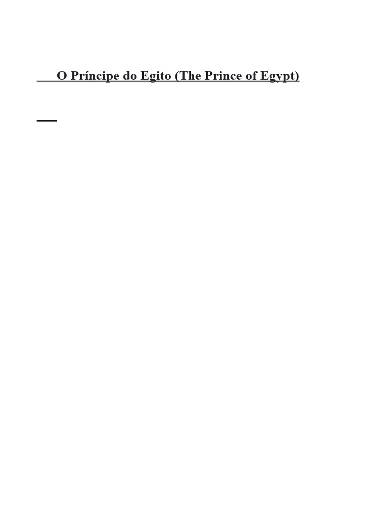 O Príncipe Do Egito (The Prince of Egypt) | PDF | Moses | Torah Books