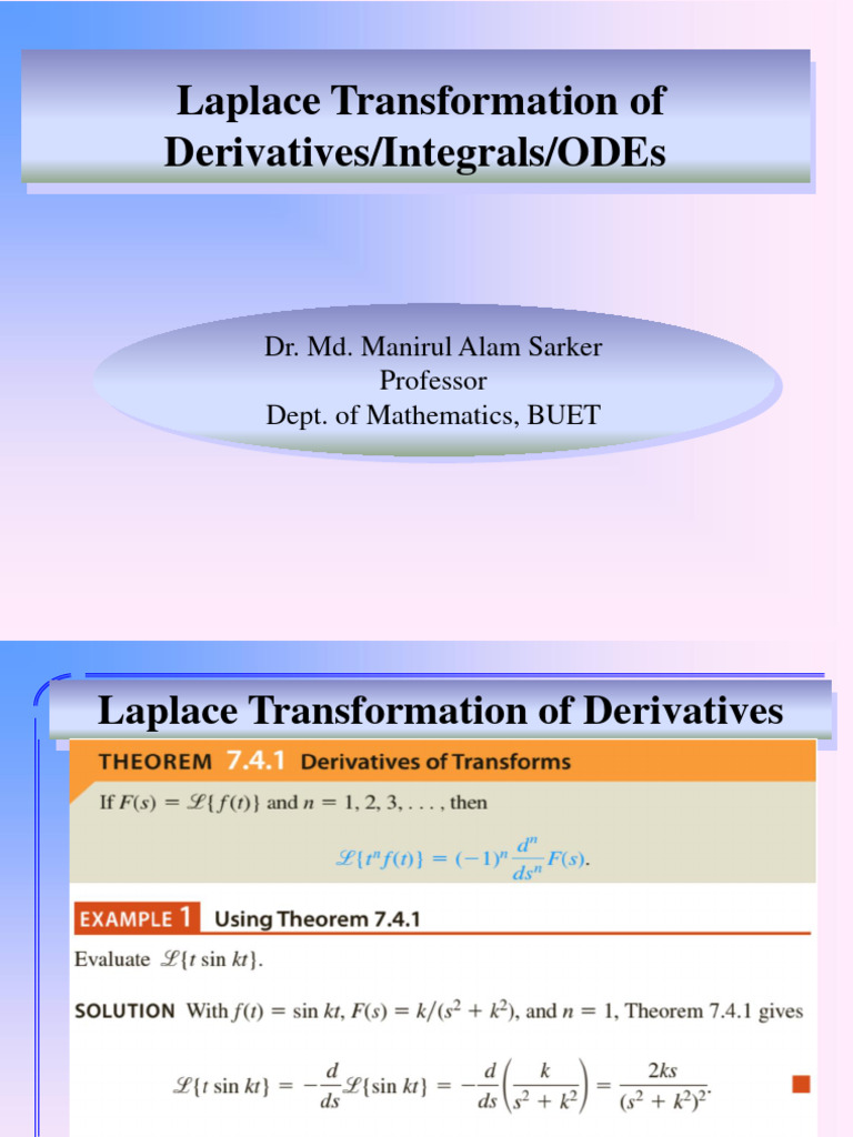 Laplace Transformation 7.3-7.4 For Uploading | PDF | Ordinary ...