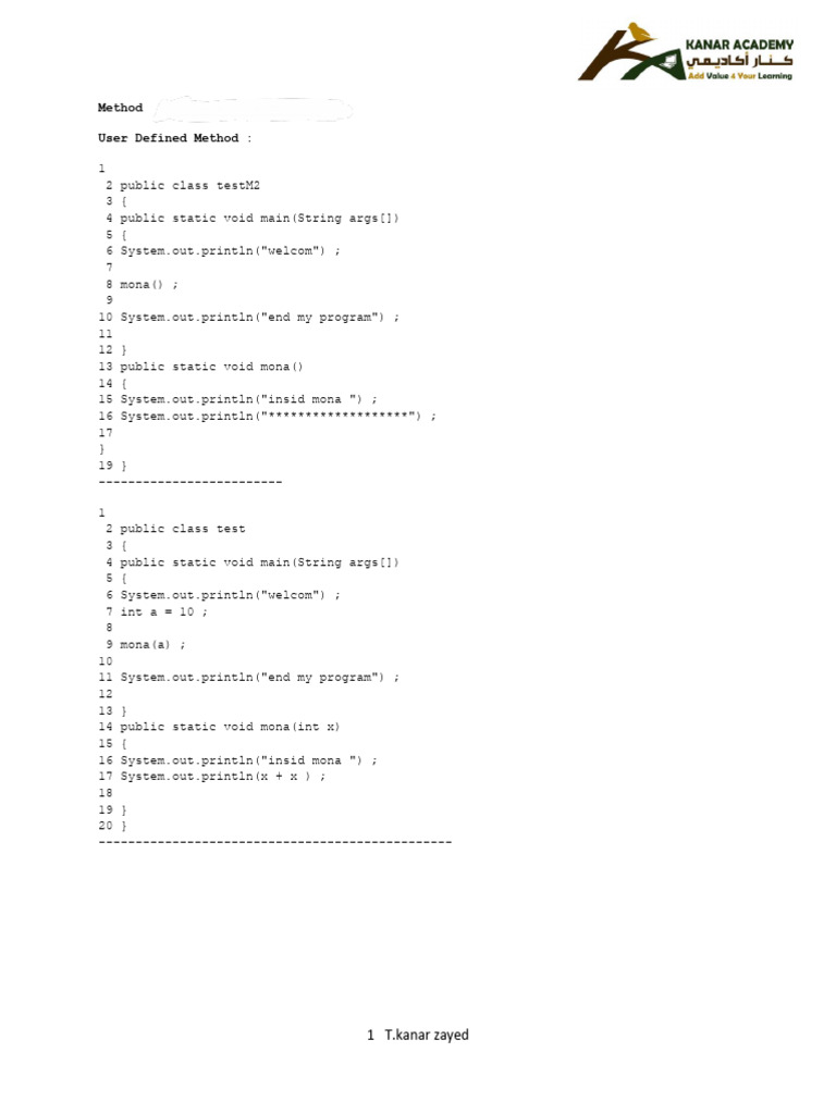 Method New Pdf Parameter Computer Programming Object Oriented Programming