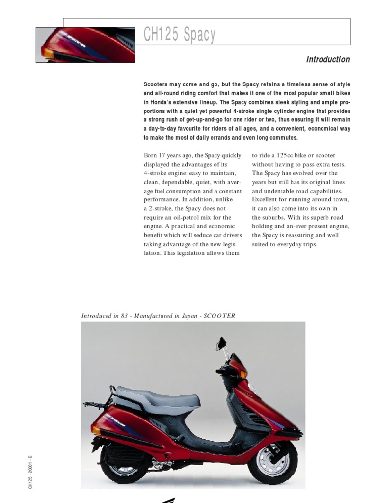 2000 CH125 Spacy | PDF | Engines | Axle
