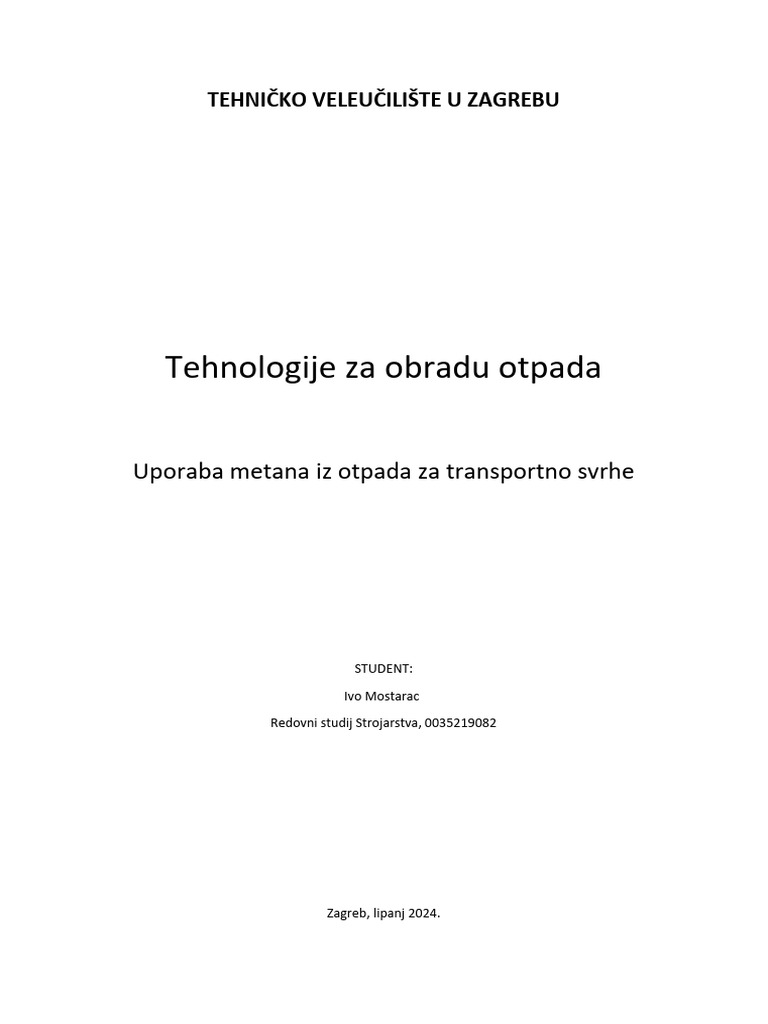 Seminar - Tehnologije Za Obradu Otpada Ivo | PDF