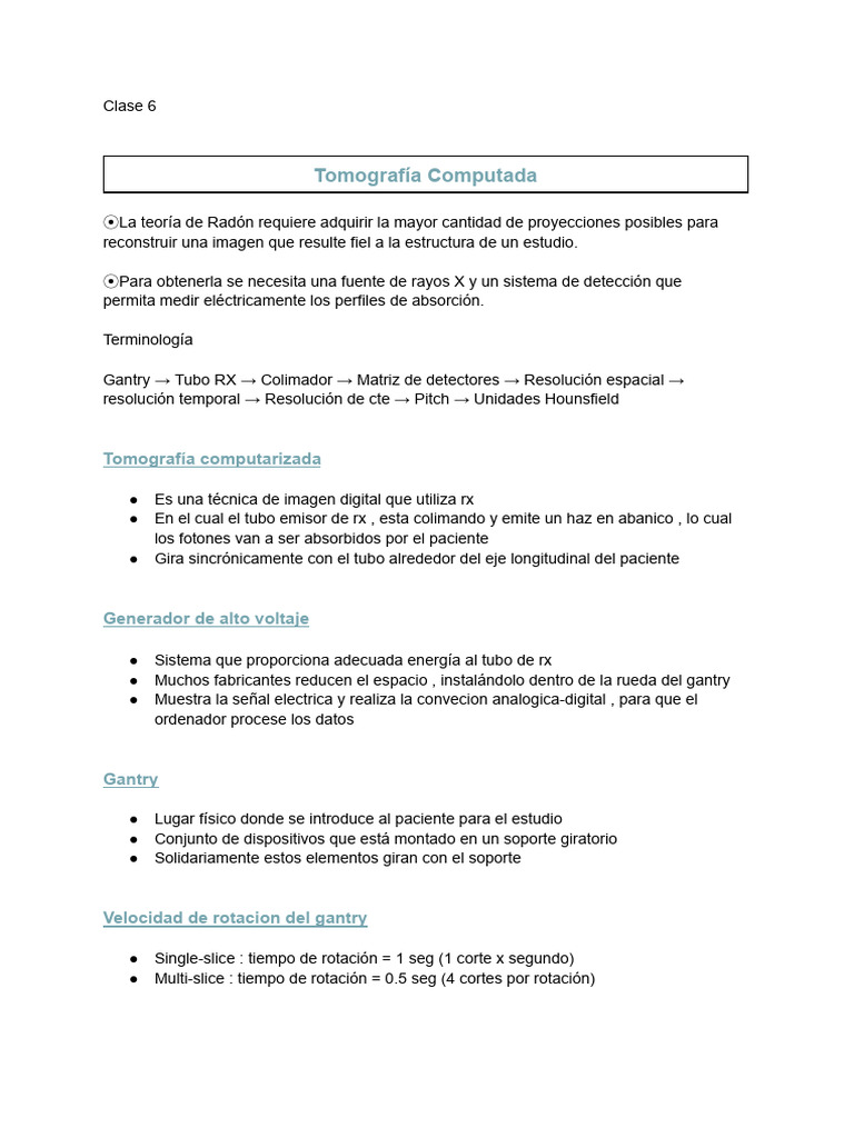 Clase 6 | PDF | Ct Scan