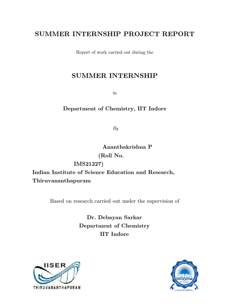 Internship Project Report | PDF | Thin Layer Chromatography | Chromatography