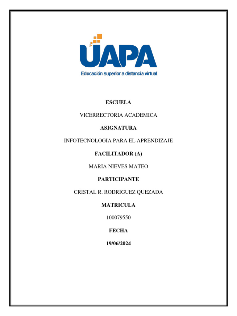 Tarea 8 Infotecnologia | PDF | Enseñando | Aprendizaje