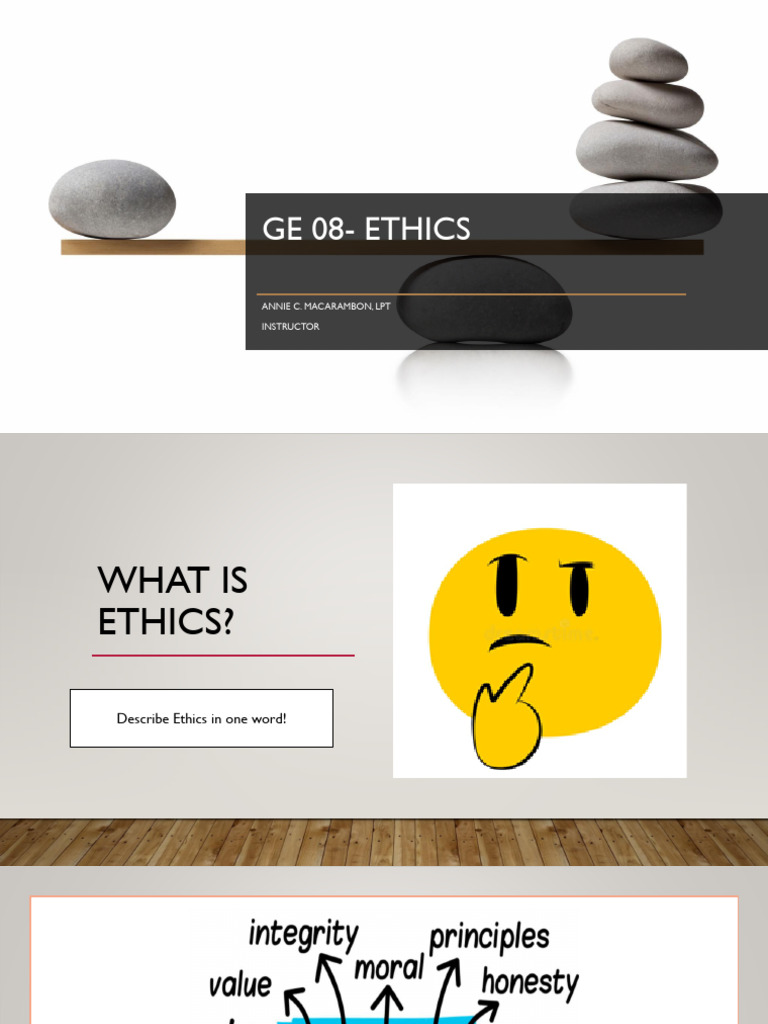 Ge 08 Ethics Intro | PDF | Morality | Justice