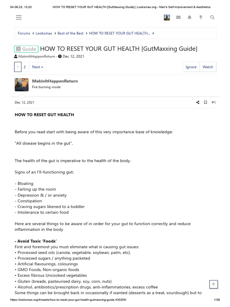 HOW TO RESET YOUR GUT HEALTH (GutMaxxing Guide) - Looksmax - Org - Men ...