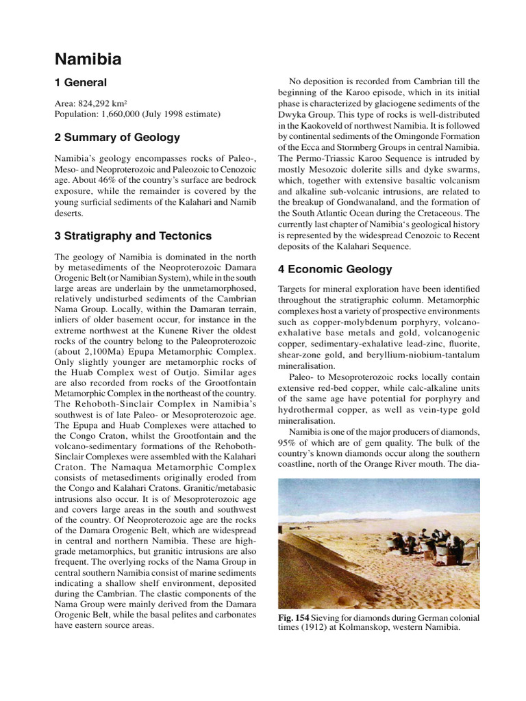 Namibia: 1 General | PDF | Geology | Earth Sciences