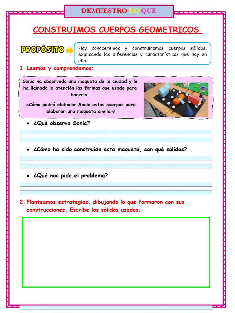 05. FICHA MAT -CONSTRUIMOS CUERPOS GEOMETRICOS | PDF | Formas geométricas