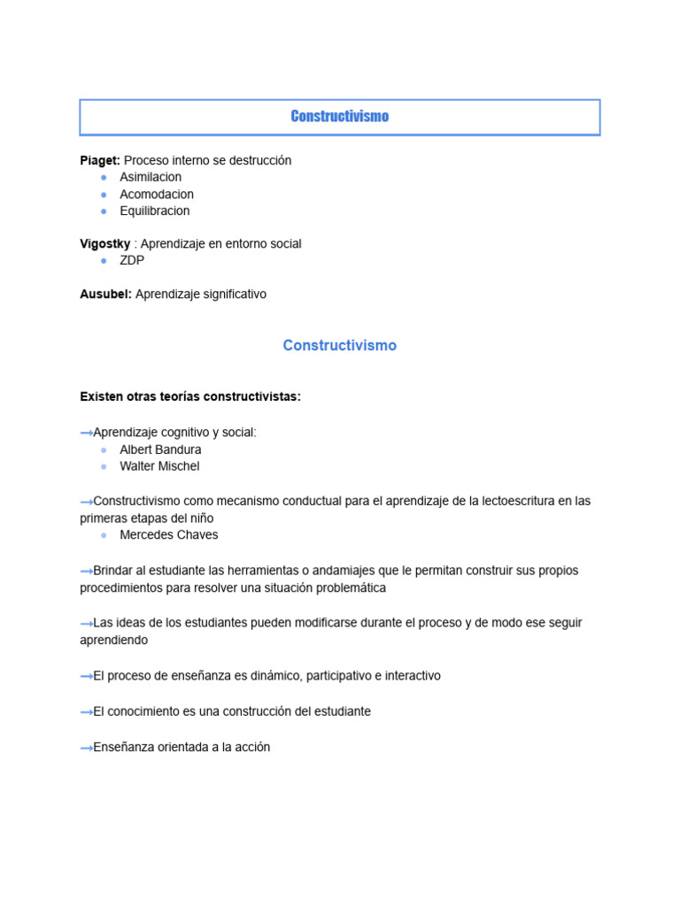 Constructivism o | PDF | Aprendizaje | Constructivismo (filosofía de la ...