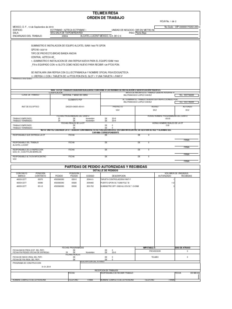 Instalación de Equipos Alcatel ISAM 7360 | PDF | Tecnología de ...
