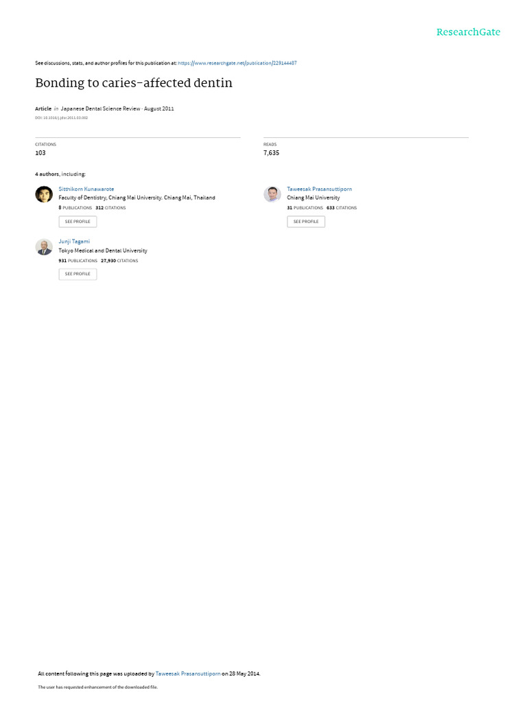 Bonding to caries-affected dentin | PDF | Dentin | Collagen