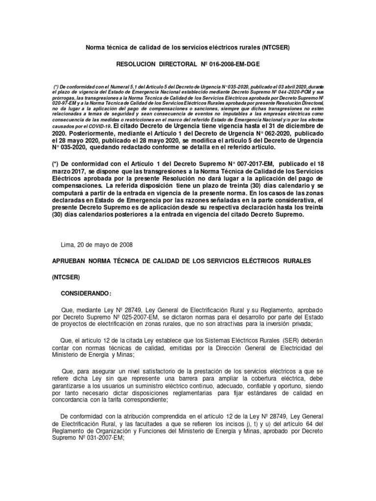 RD-016-2008-EM-DGE | Descargar gratis PDF | Regulación | Medición