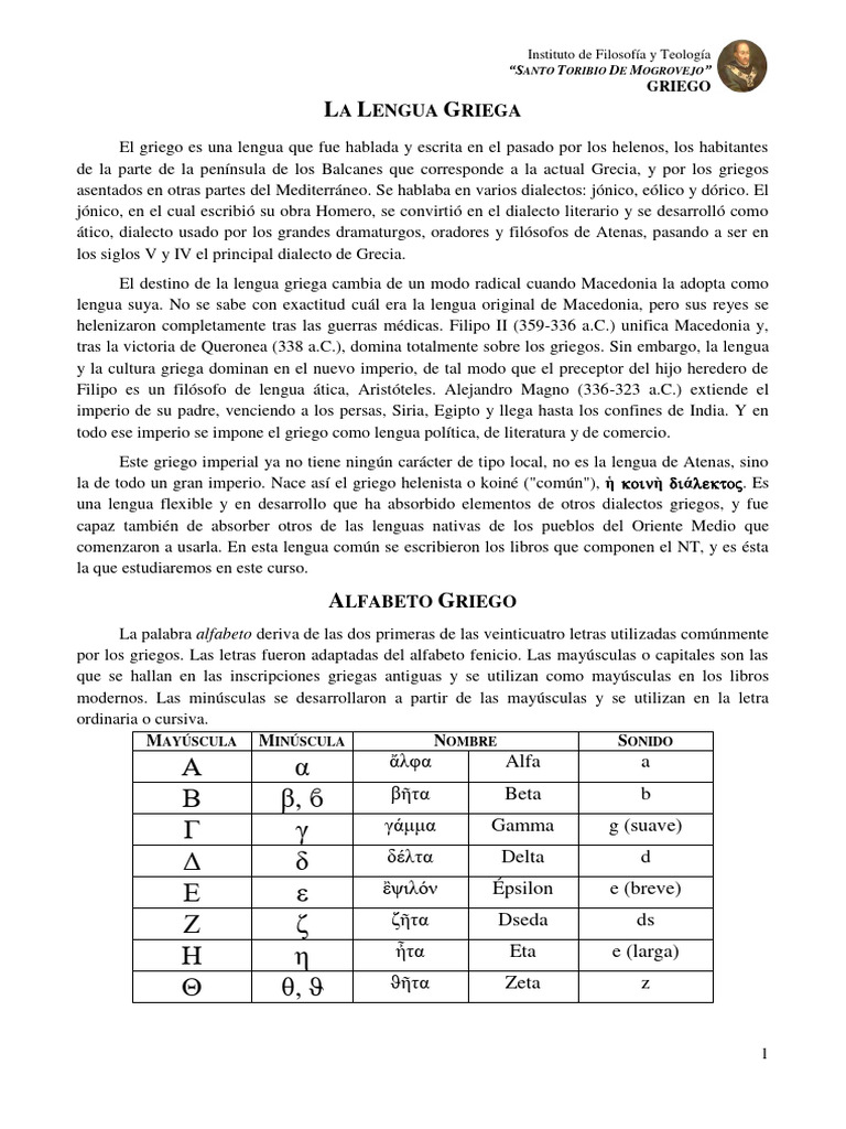 Apunte de Griego 2024 | PDF | Género gramatical | Verbo