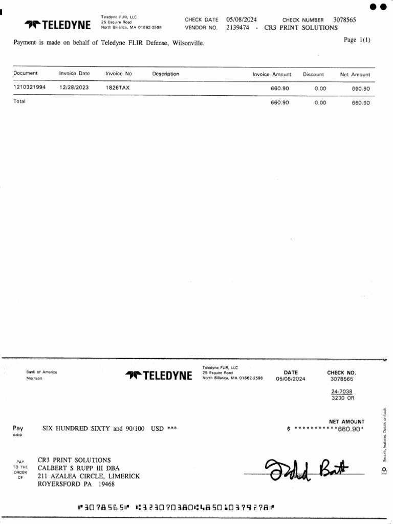 CR3 Print Invoice 1826 Overpayment | PDF