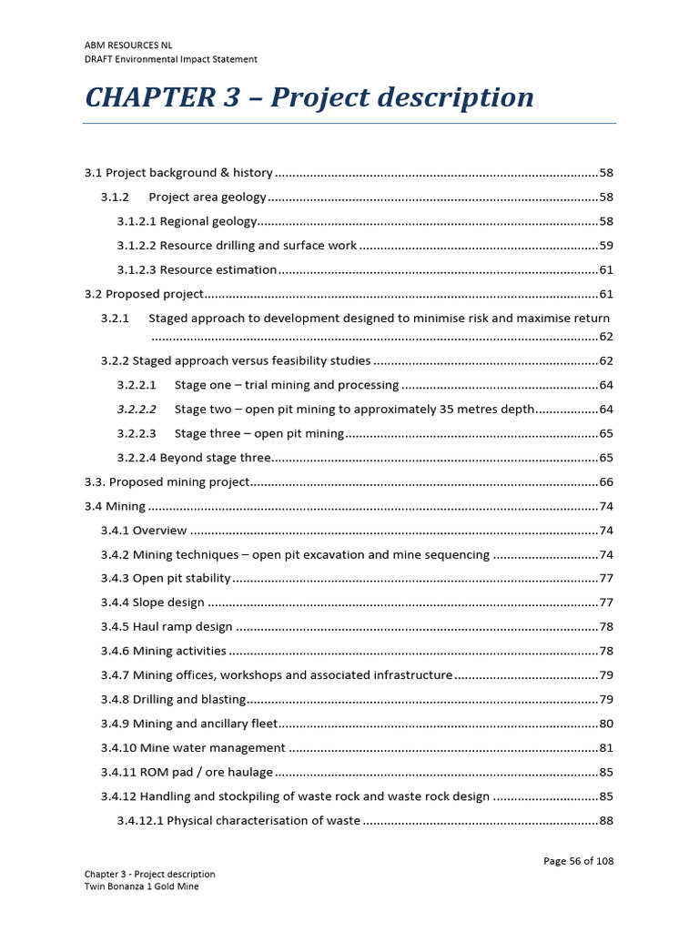 Chapter 3 Project Description | PDF | Mining | Gold
