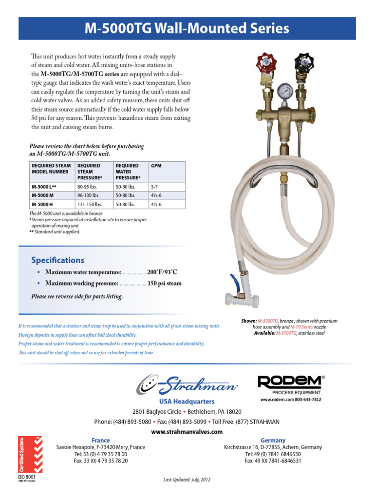 Strahman M 5000TG | PDF | Water | Valve