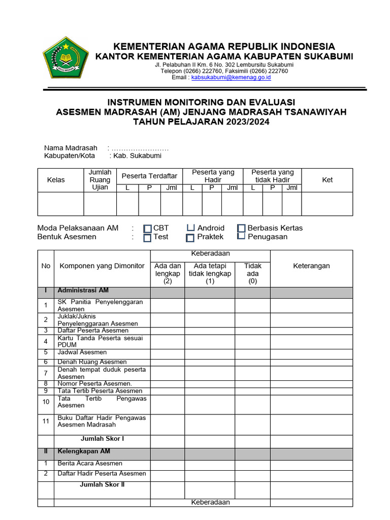 Instrumen AM MTs | PDF