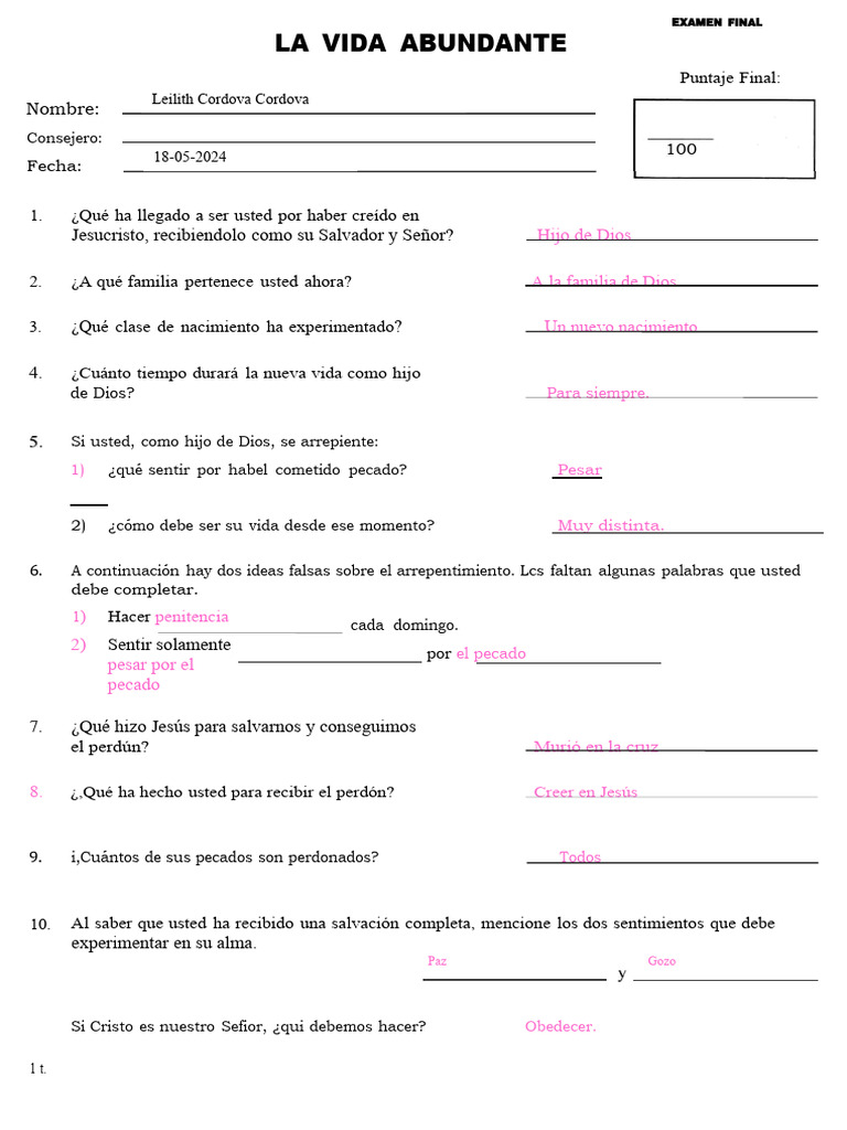 Guía de Vida Cristiana Abundante | PDF | Pecado | Oración