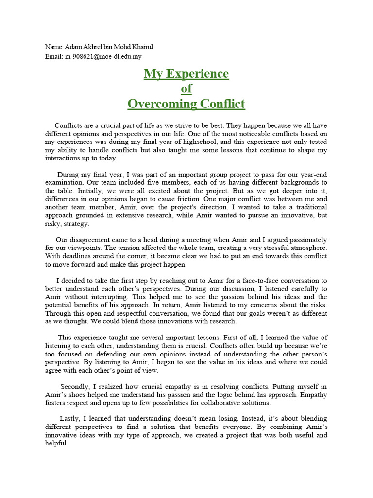 Overcoming Conflict in Teamwork | PDF | Empathy | Experience