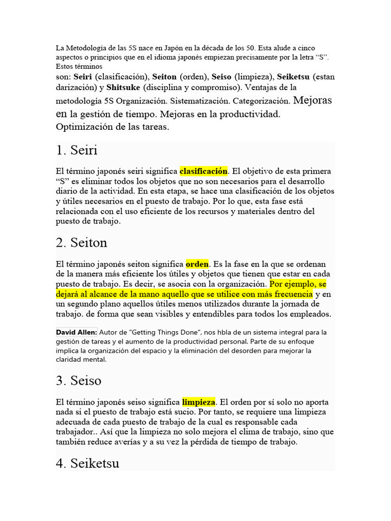 Seiri: Mejoras en | PDF | Crecimiento personal y profesional