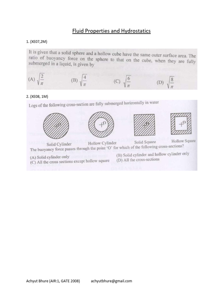 2.fluid Statics | PDF | Gases | Classical Mechanics