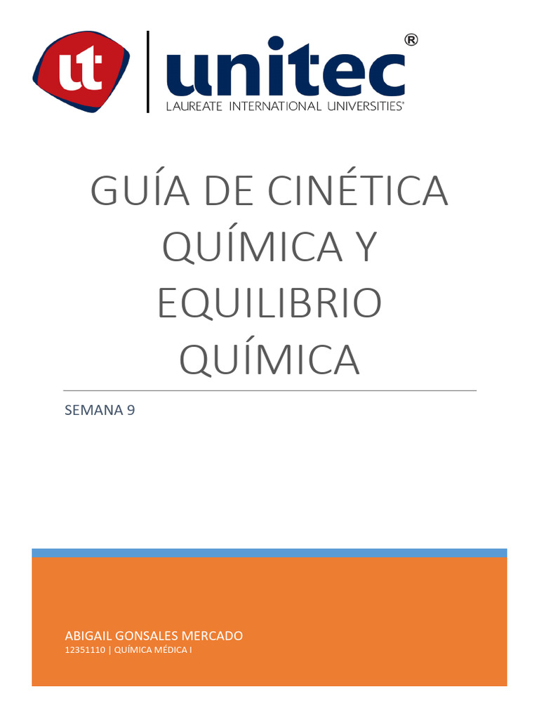 Guía de Cinética y Equilibrio Químico | PDF | Reacciones químicas | Cinética química