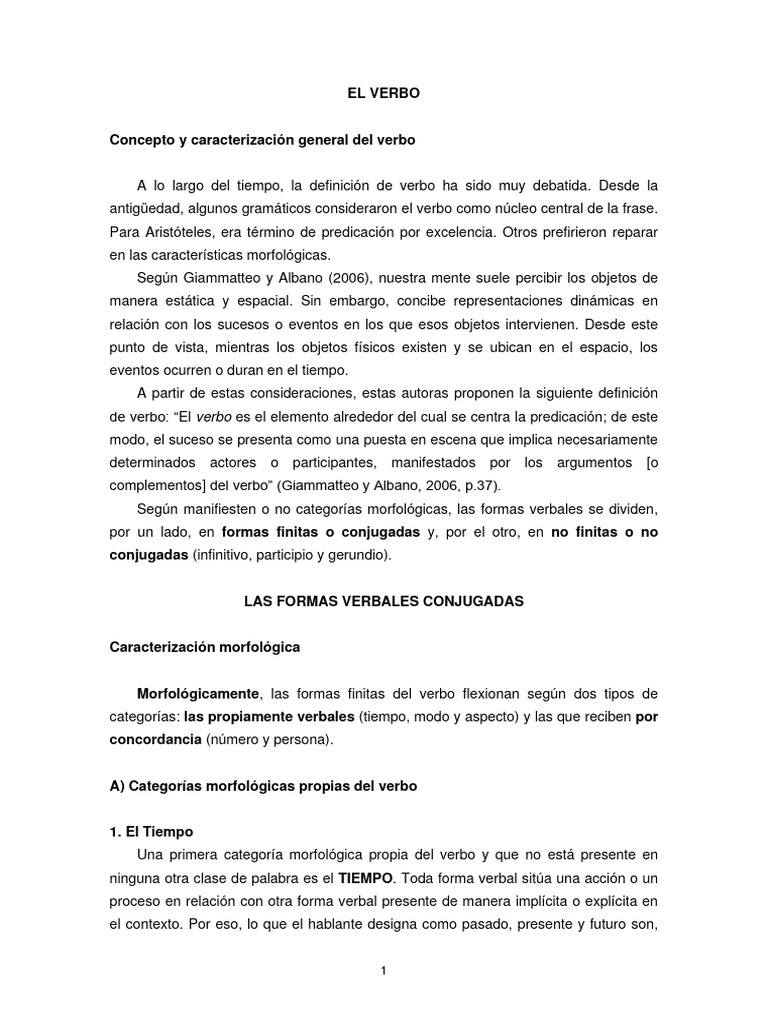 18 - El Verbo | PDF | Verbo | Sintaxis