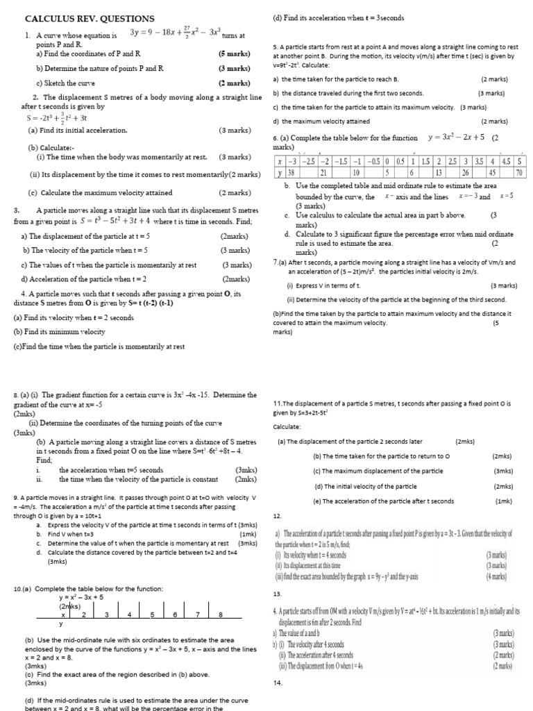 Calculus pp1 | PDF | Velocity | Acceleration