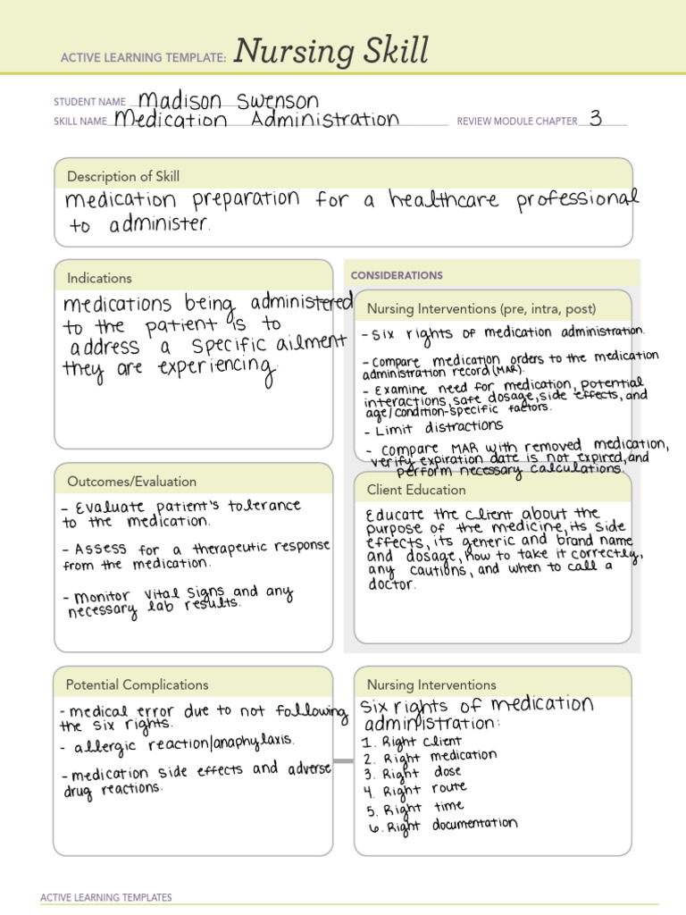 Nursing+Skill+Template-1MEDADMINISTRATION PCC1L | PDF | Public Services ...