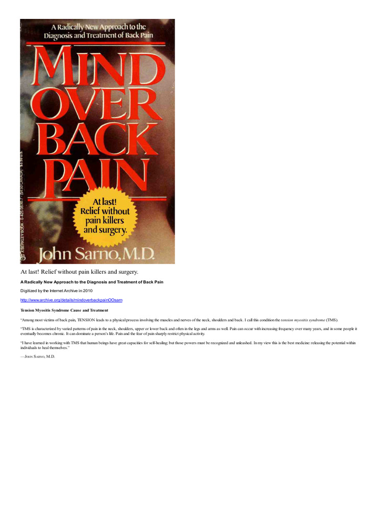 Mind Over Back Pain | PDF | Back Pain | Pain