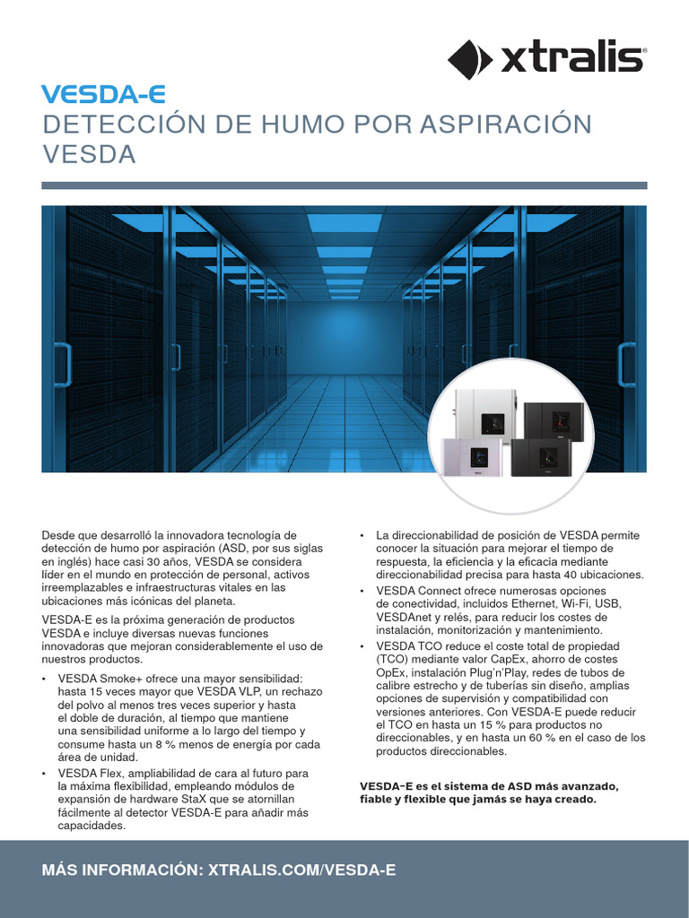 18 VESDA-E Product Brochure A4 Spanish Lores | PDF | Software | Ingenieria Eléctrica