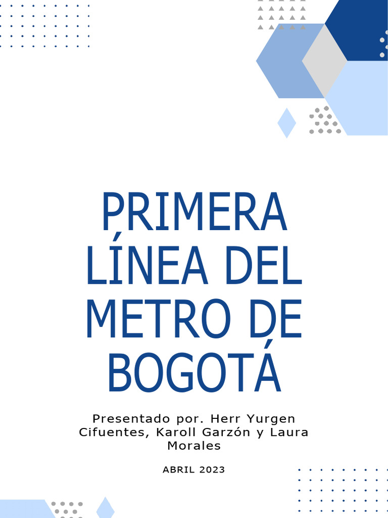 Primera Línea Del Metro | PDF | Tránsito rápido | Bogotá