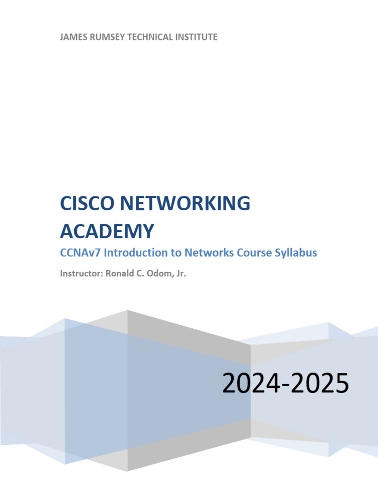 Course Syllabus For Introduction To Networks 2024 2025 | PDF | Computer Network | I Pv6