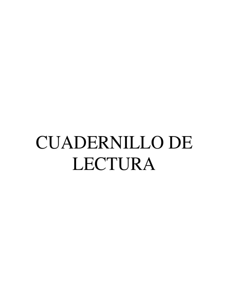 Cuadernillo de Lectura para Primer Grado | PDF