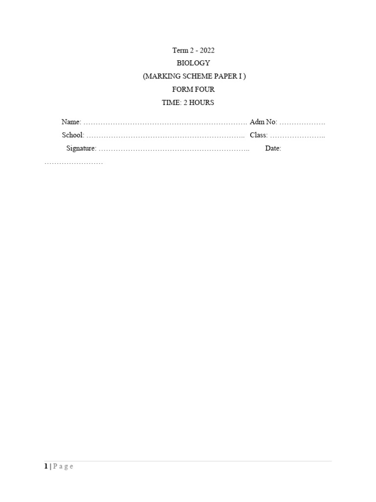 Bio F4 PP1 MS 1 | PDF | Cellular Respiration | Enzyme