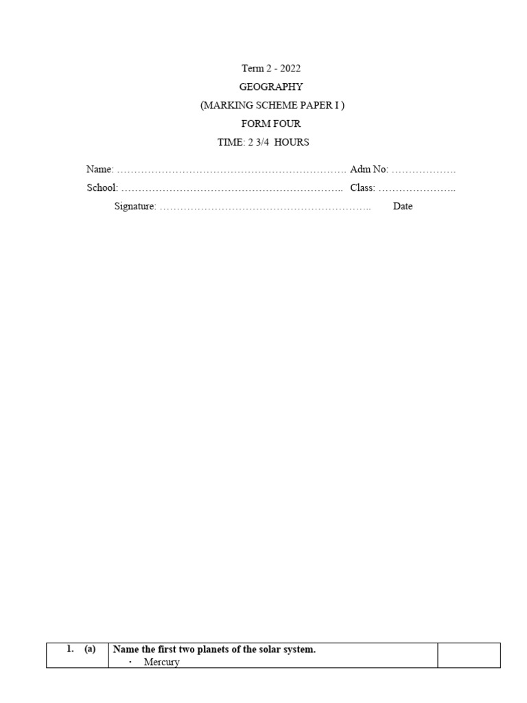 Geo F4 PP1 MS | PDF | Weathering | Glacier