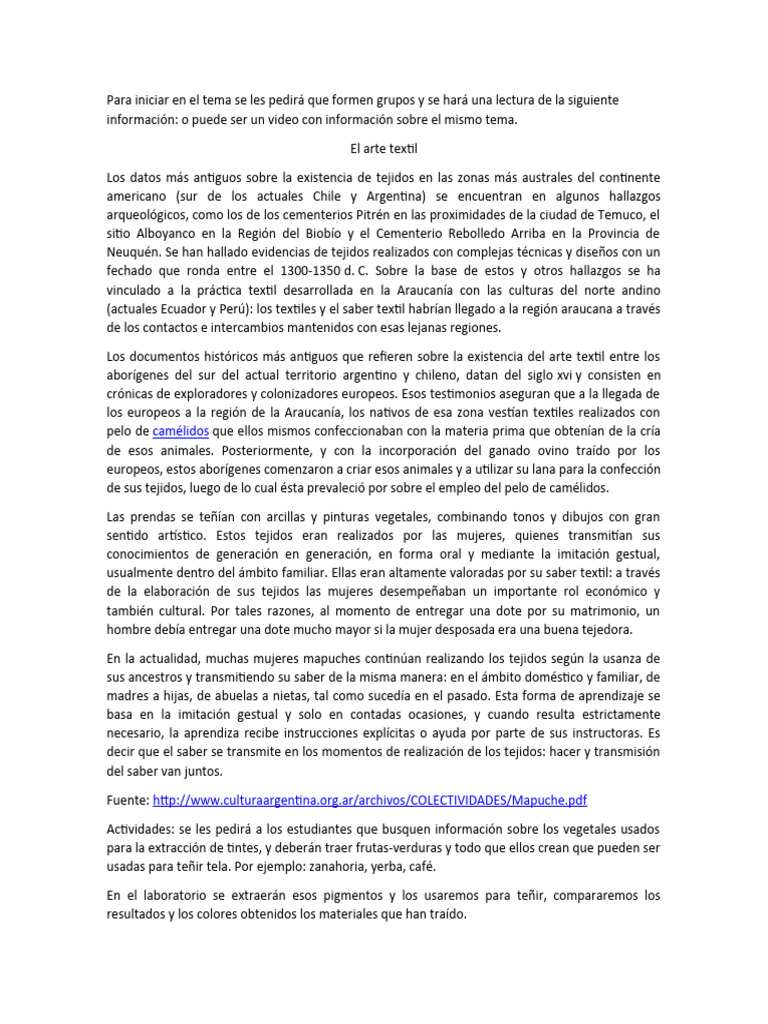 Mapuches Pdf Textiles