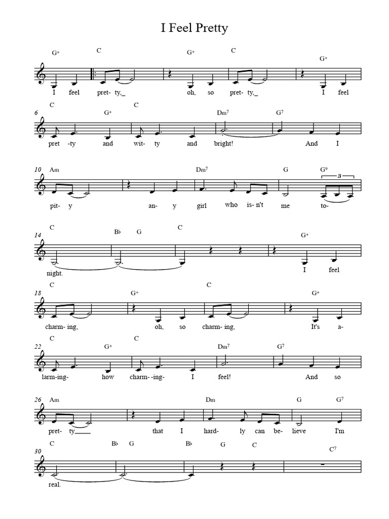 I Feel Pretty - Transposed | PDF