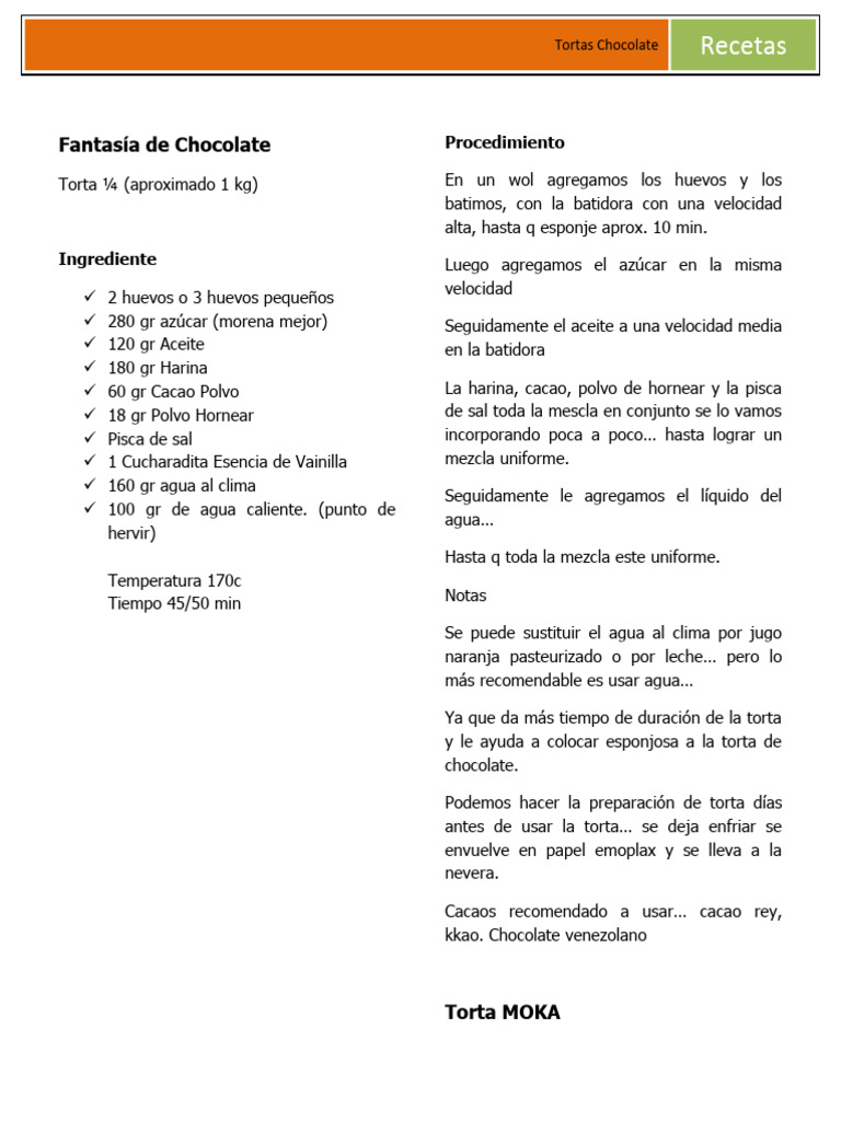 Torta de Chocolate | PDF | Postres | Chocolate