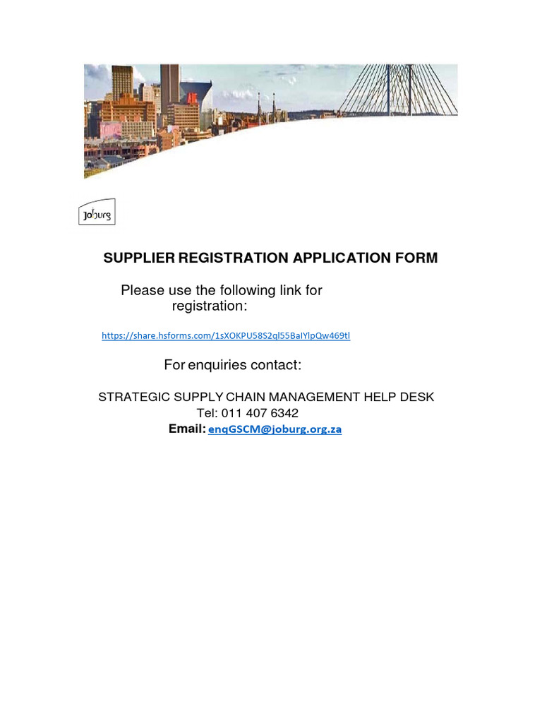 Supplier Registration Form | PDF