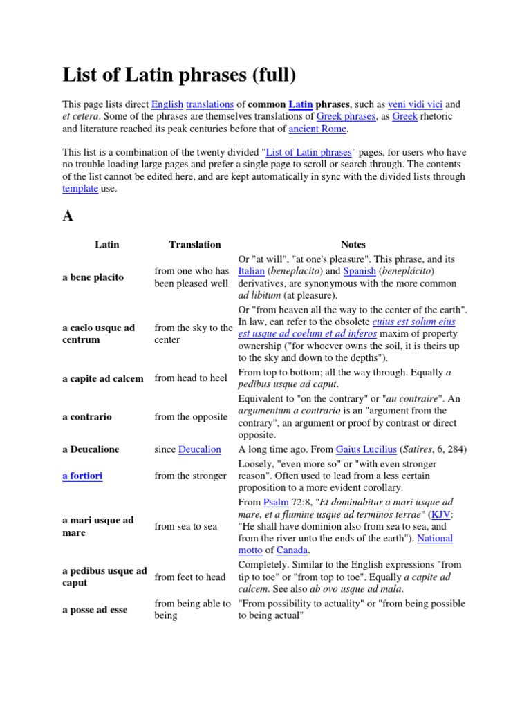 Latin Phrases | PDF | Unrest