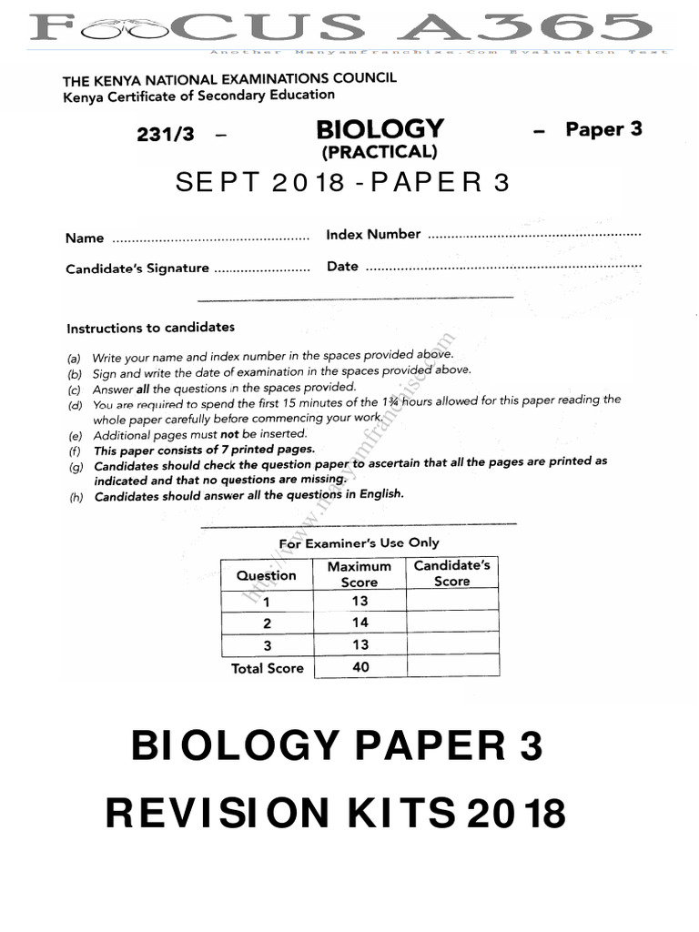 0.8.q.atika School - Biology Paper 3 Revision Kit Prediction 2018 | PDF ...