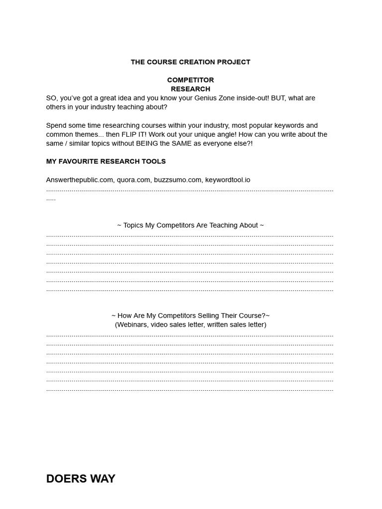 Test-Your-Skills CompetitorResearch Worksheet | Download Free PDF ... Test-Your-Skills CompetitorResearch Worksheet | Download Free PDF ...